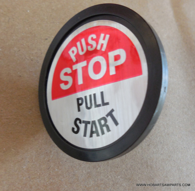 Start/Stop Knob/Switch with Label for Hobart Meat Saws. Replaces 290885